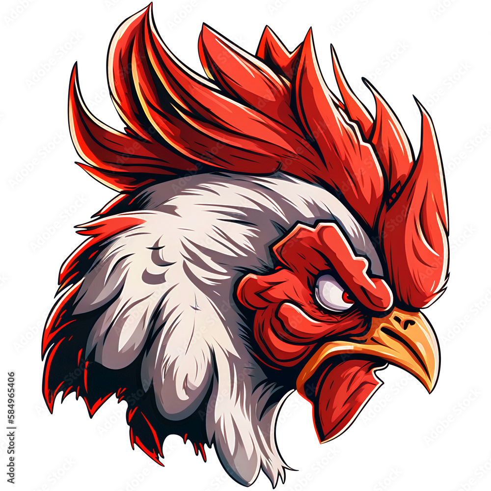 Head rooster vector Stock Illustration | Adobe Stock