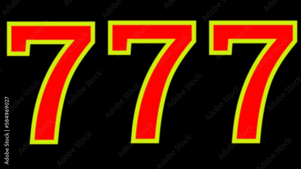Horizontal video with the number 7 in a red font and a yellow stroke ...