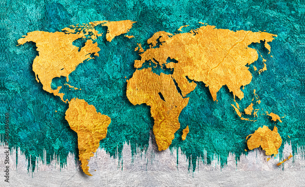 3D World map illustration Stock Illustration | Adobe Stock