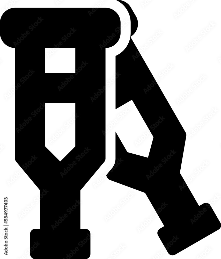 The crutches icon, symbolizing mobility aids for people with injuries ...