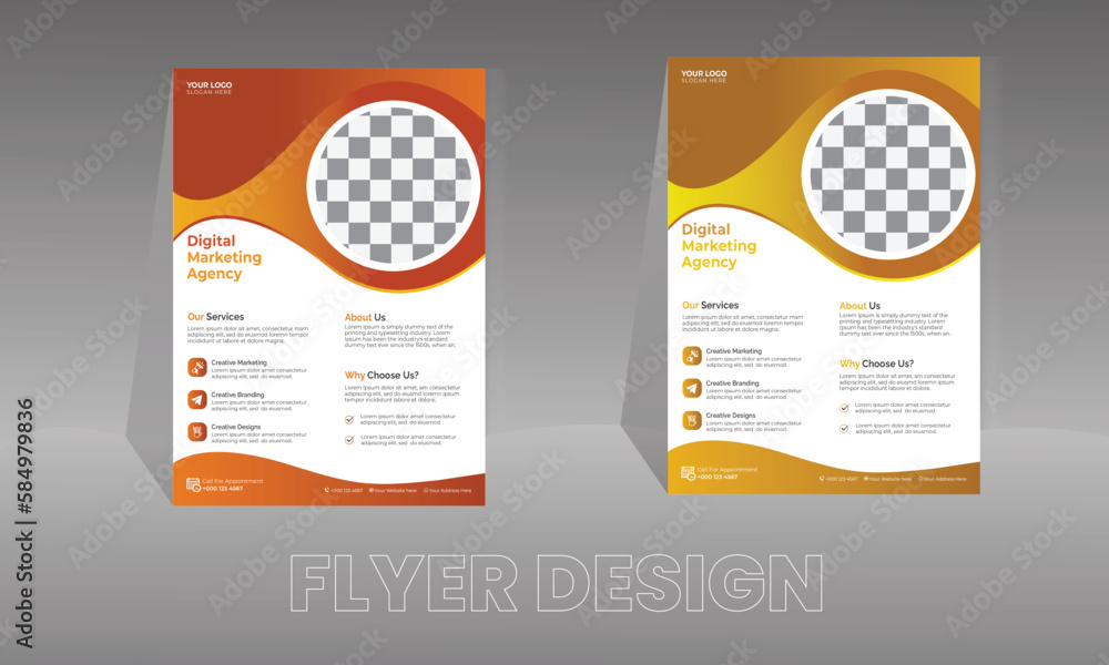 Vetor de Business Flyer Corporate Flyer Template Geometric shape Flyer ...
