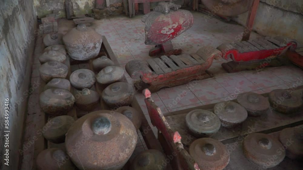 Gamelan musical instrument destroyed due to a volcanic eruption ...