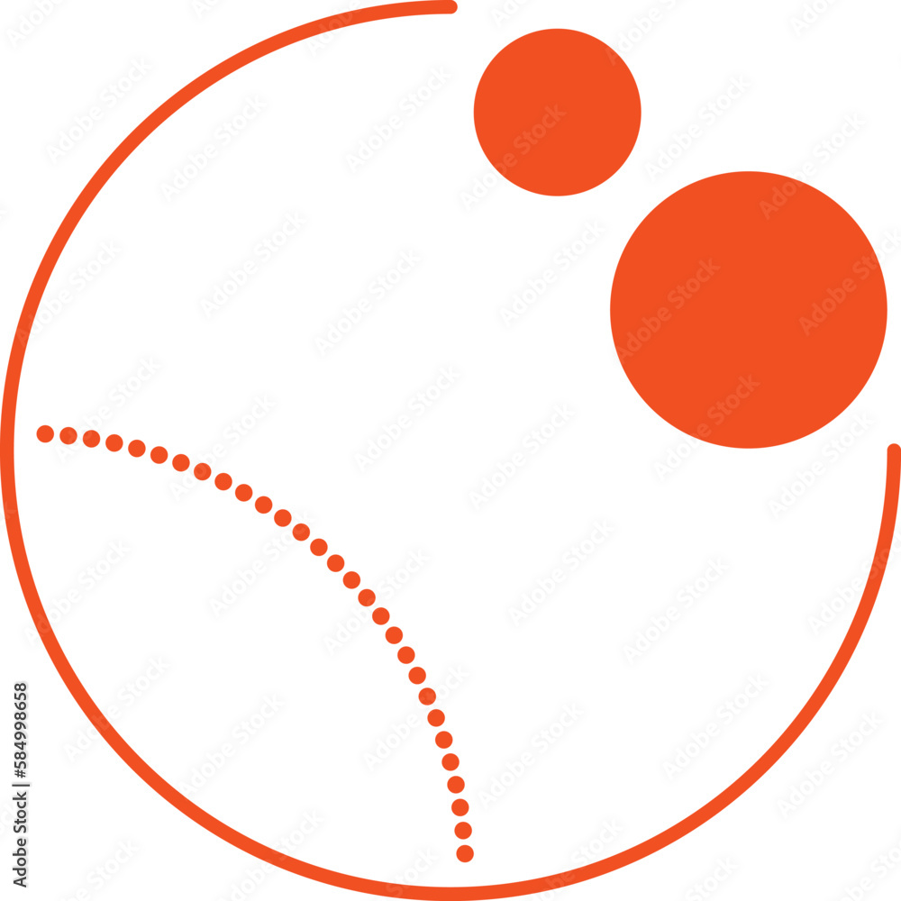 round icon on transparent background, orange logo for any company Stock ...