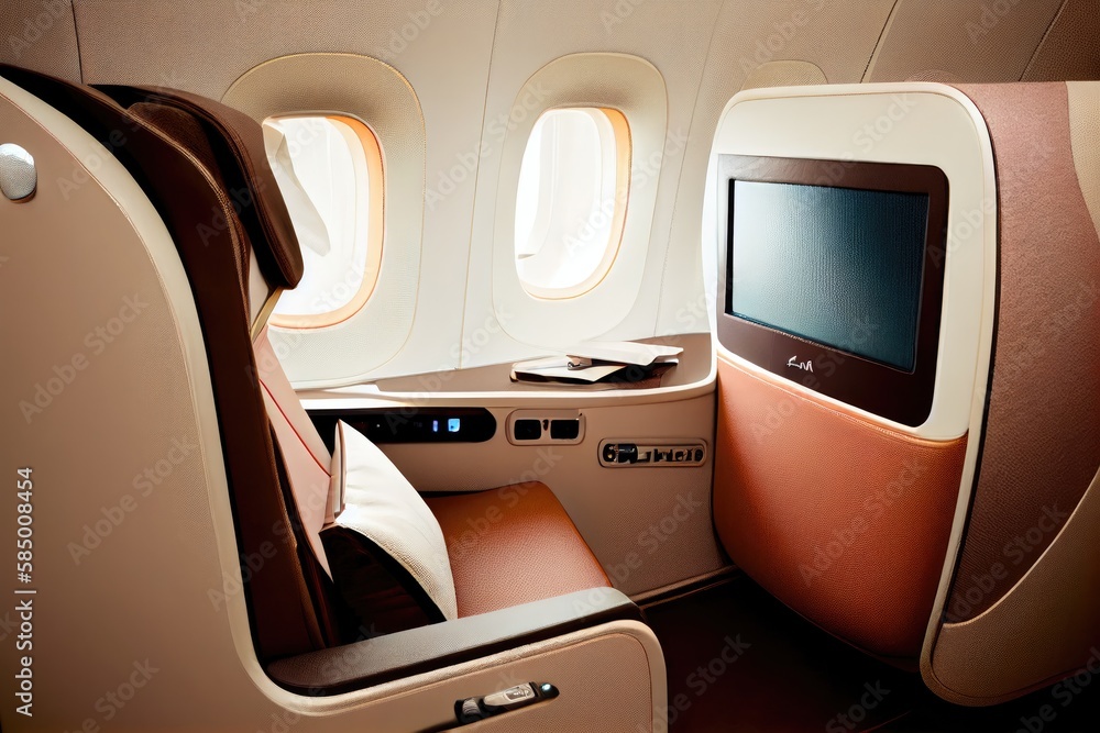 first-class seat, with plush leather and extra legroom, at the front of ...