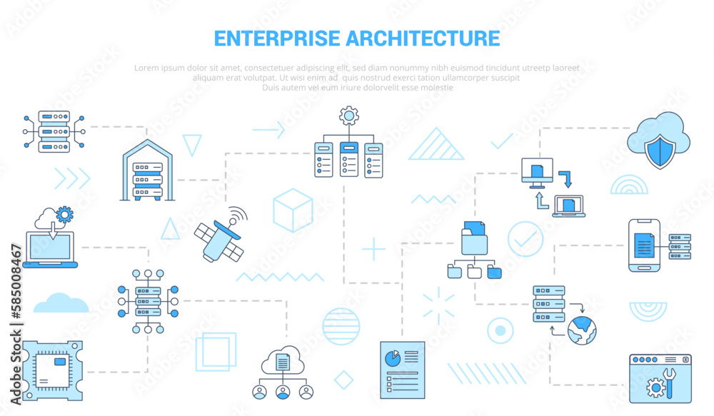 enterprise architecture concept with icon set template banner with ...