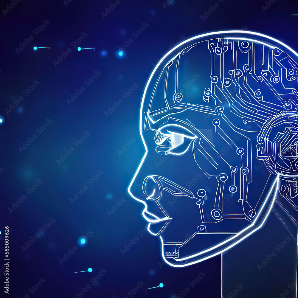 A human mind picture in the form of electronic lines with high accuracy ...