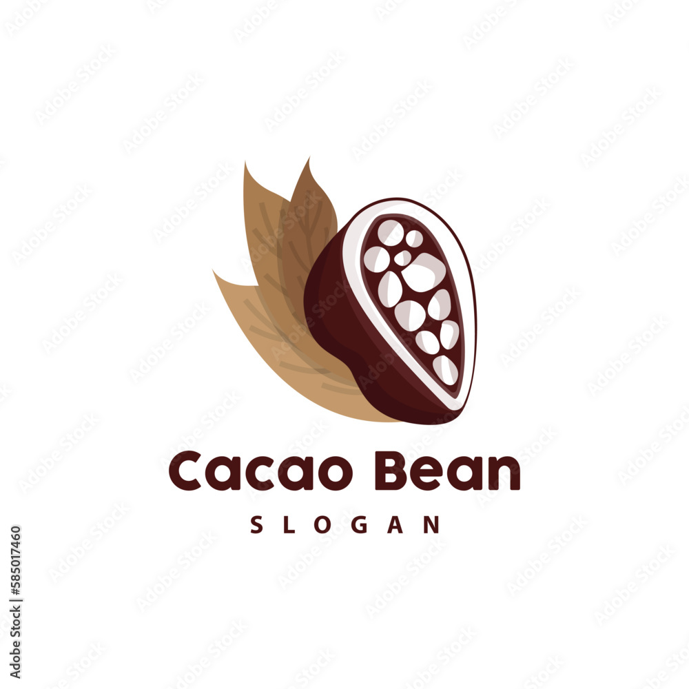 Vintage Cacao Logo, Cocoa Fruit Plant Logo, Chocolate Vector For Bakery ...