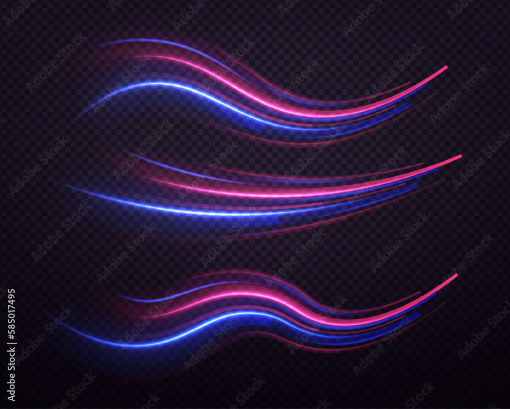 Magic luminous azure glow design element on dark background, flash ...