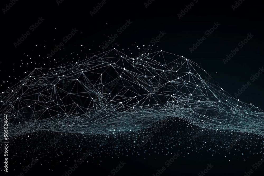 Polygonal digital background wallpaper with soft points and lines ...