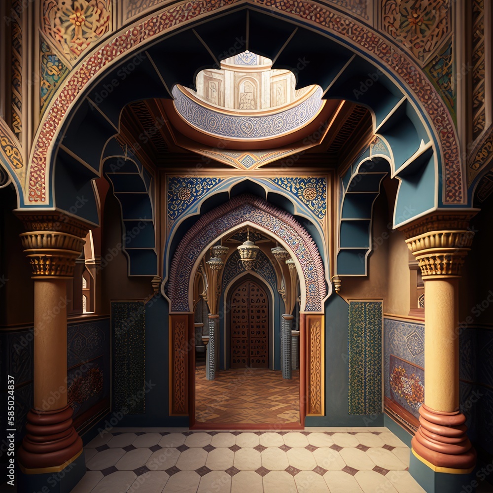 Arab Palace, Grand Hamam, Hotel, Luxurious Oriental Interiors, Abstract ...