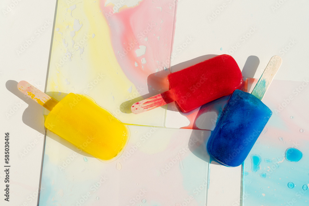Ice pops in primary colors Stock Photo | Adobe Stock