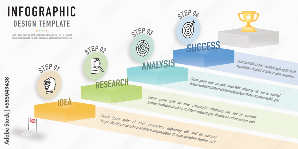 Isometric infographic template or element as a vector with 4 step ...