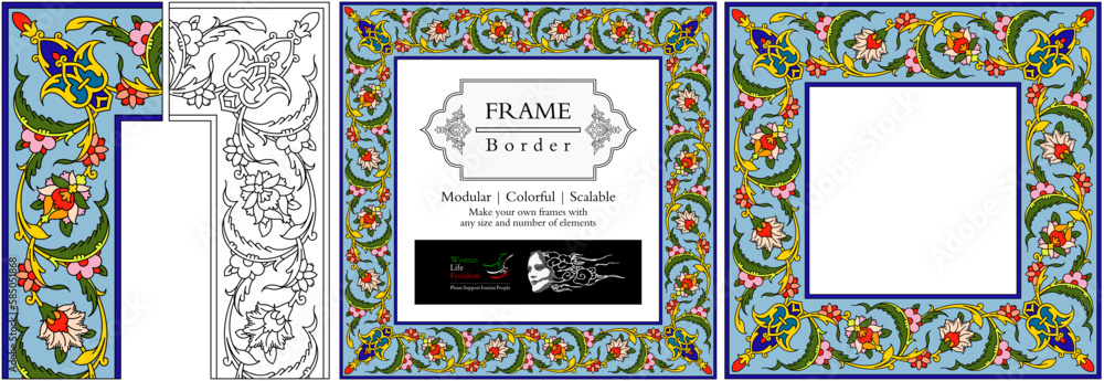 Frame mandala persian arabic turkish islamic hindi indian tibetan ...