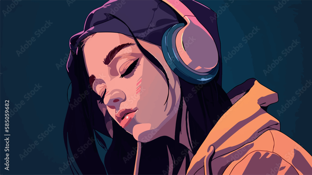 Sad depressed woman. Vector illustration of cartoon character grieving ...