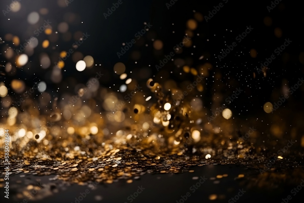 Abstract Black and Gold Background. Black and Golden Illustration with Shining Light Effects ...