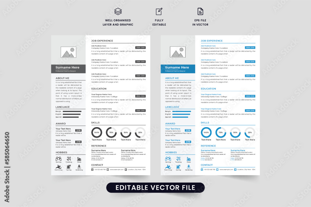 Modern job application layout design for official internship. Company ...