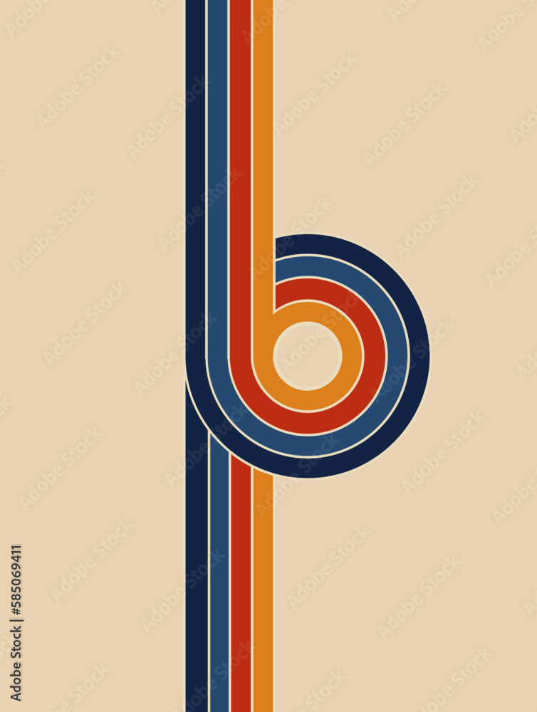 Retro lines in a loop. Vintage stripes background. Sixties and ...