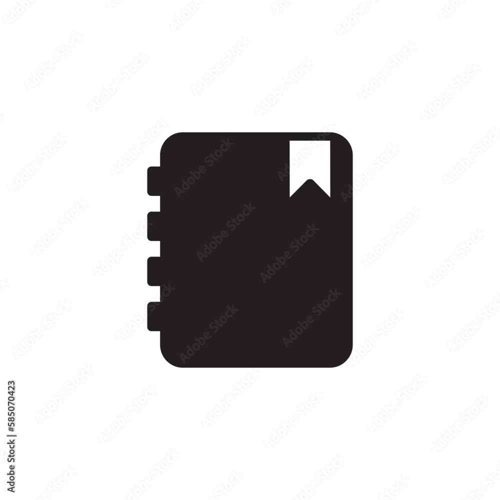 Bookmark icon in trendy flat style isolated on black background. Clock ...