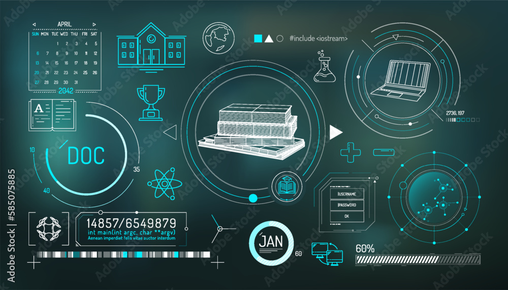Set of infographic elements about education and learning. Stock Vector ...