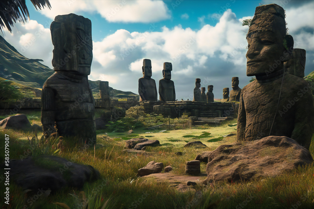 The ancient and mysterious stone structures of Easter Island provide a ...