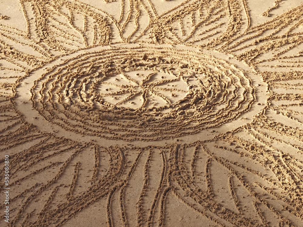 Beautiful beach mandala in Albufeira in Portugal Praia Maria Luisa ...