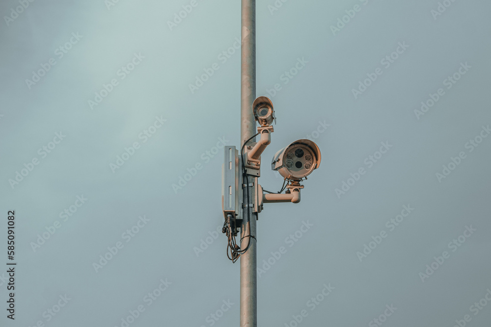 Traffic camera CCTV road vehicle monitoring speed camera city ...