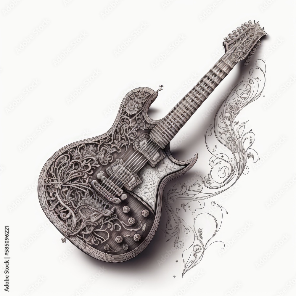 Pencil Drawings Of Electric Guitars Drawing Electric Guitar Sketch,