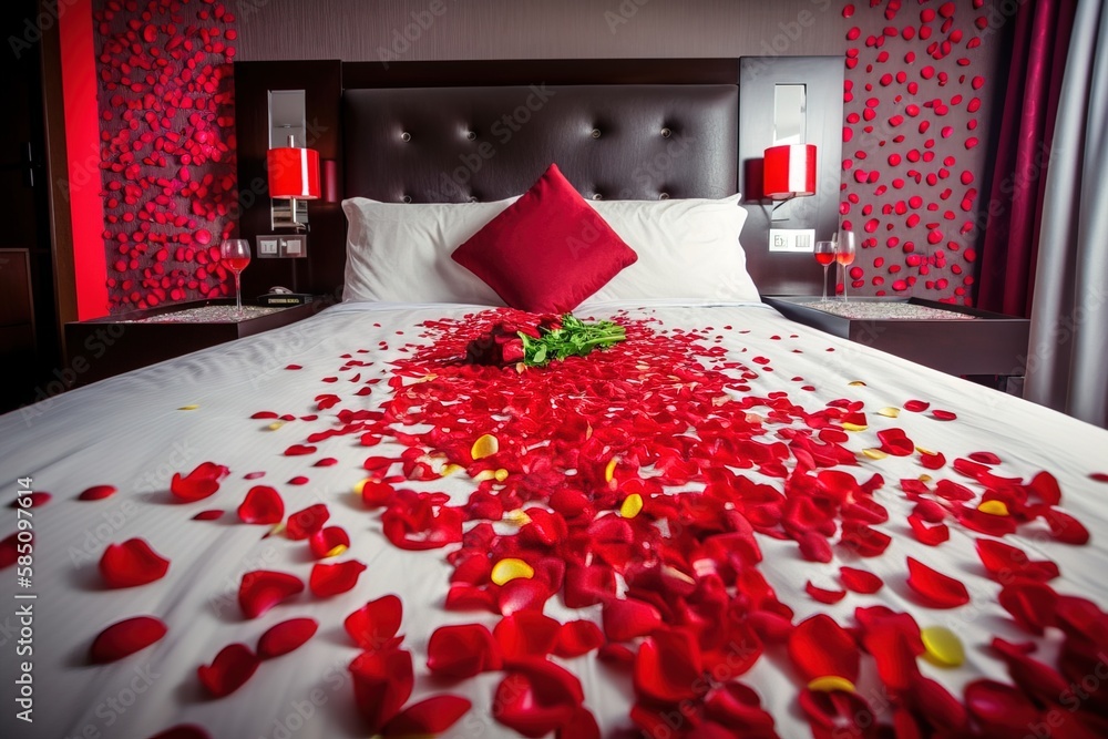 valentine and love inspired room bedroom with roses , idea ...