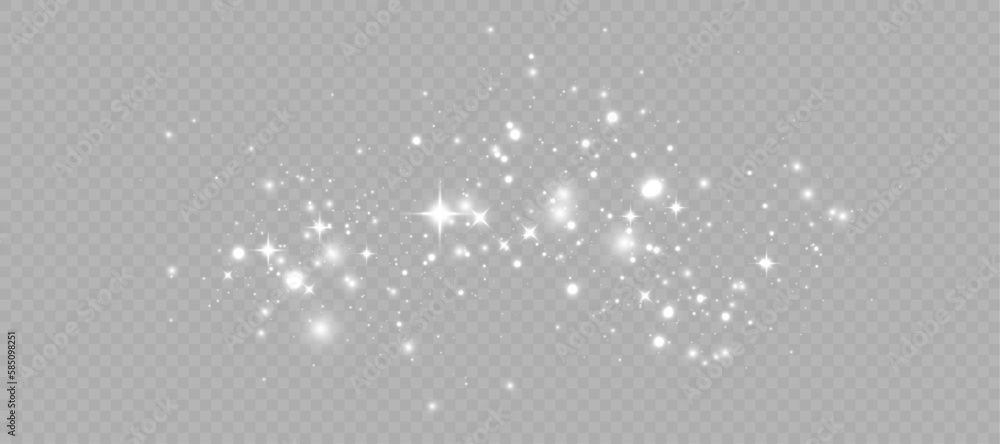 Light effect with lots of shiny shimmering particles isolated on ...