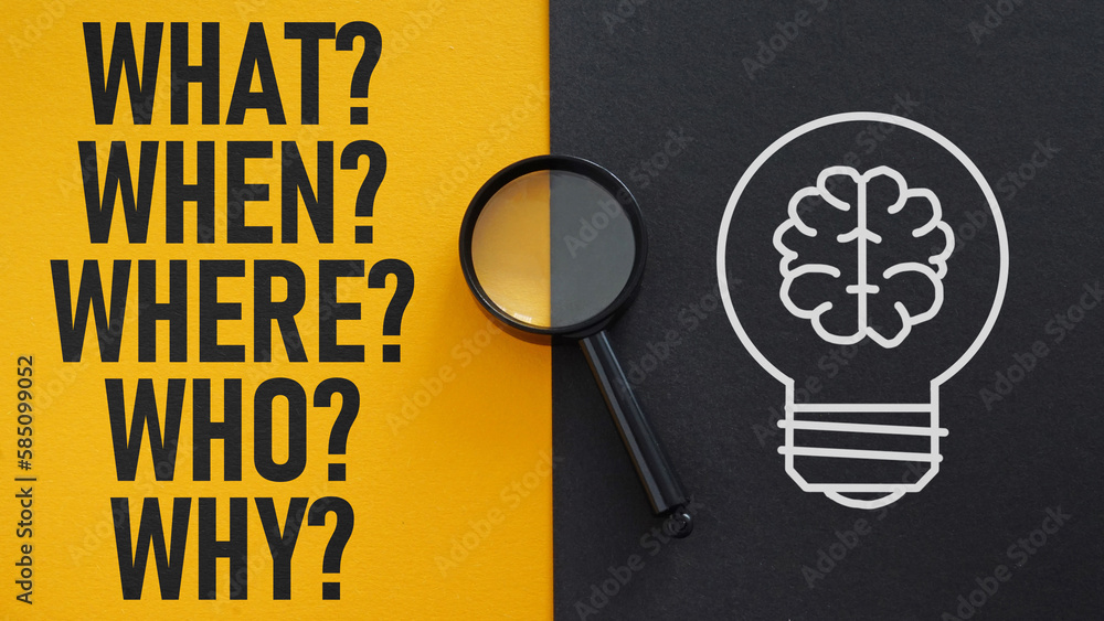 WHAT WHEN WHERE WHO WHY Similar questions are shown using the text ...