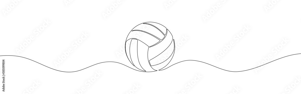 Volleyball one line art. Continuous line drawing of ball. Stock Vector ...