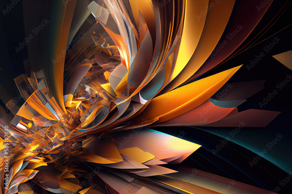 Modern dynamic golden abstract wallpaper background (Generative AI ...