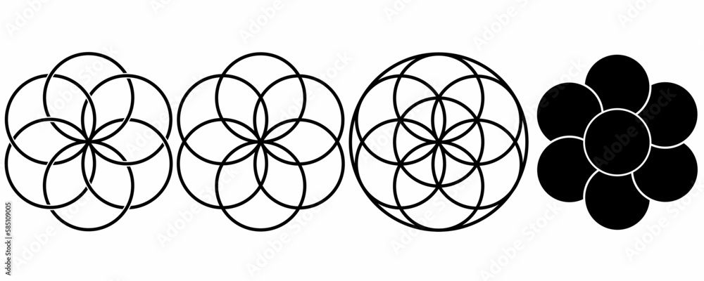 seed of life Symbol set isolated on white background Stock Vector ...