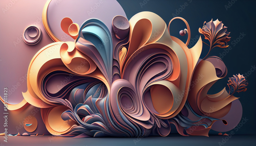 Discover a dreamy 3D abstract background blending pastel colors and ...