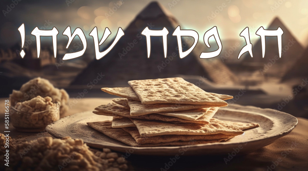 Pesach jewish holiday greeting. Made with AI generative tools. Stock ...