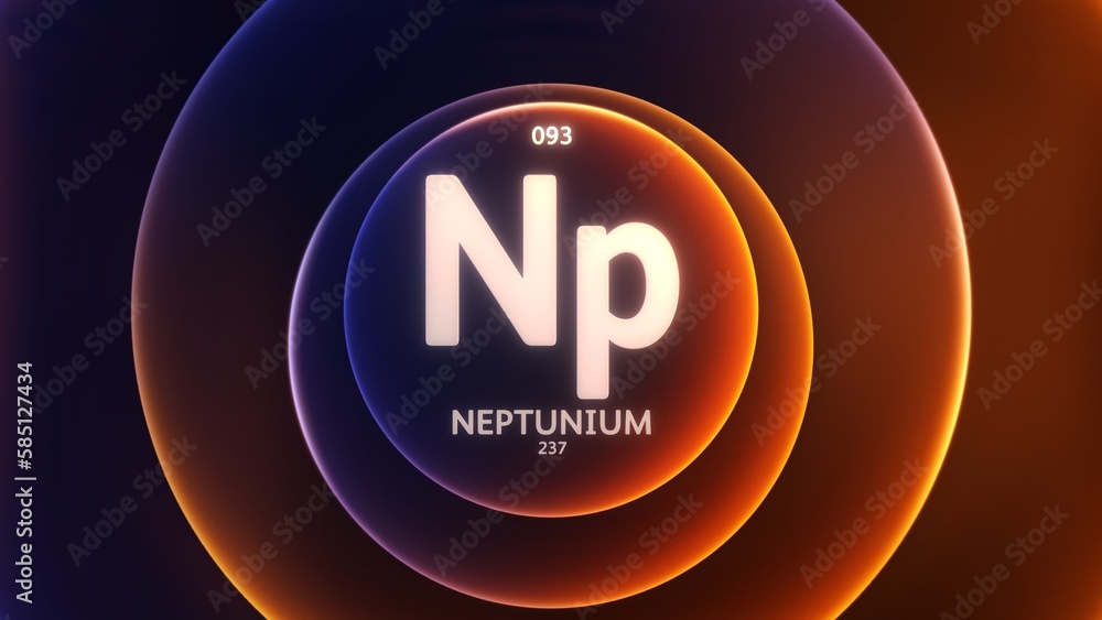 Neptunium as Element 93 of the Periodic Table. Concept illustration on ...