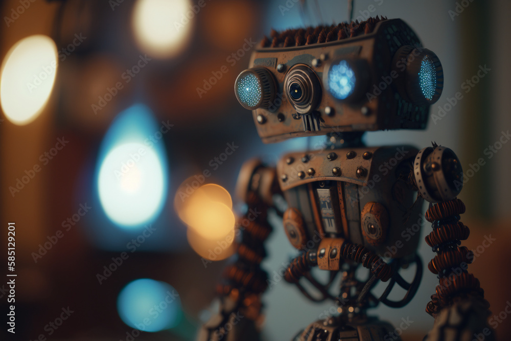 Futuristic Robot with Advanced Artificial Intelligence. Created with ...