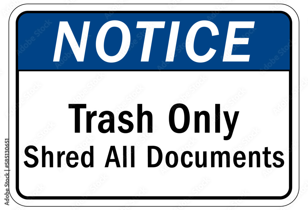 Trash only sign and labels trash only, shred all document vector de ...