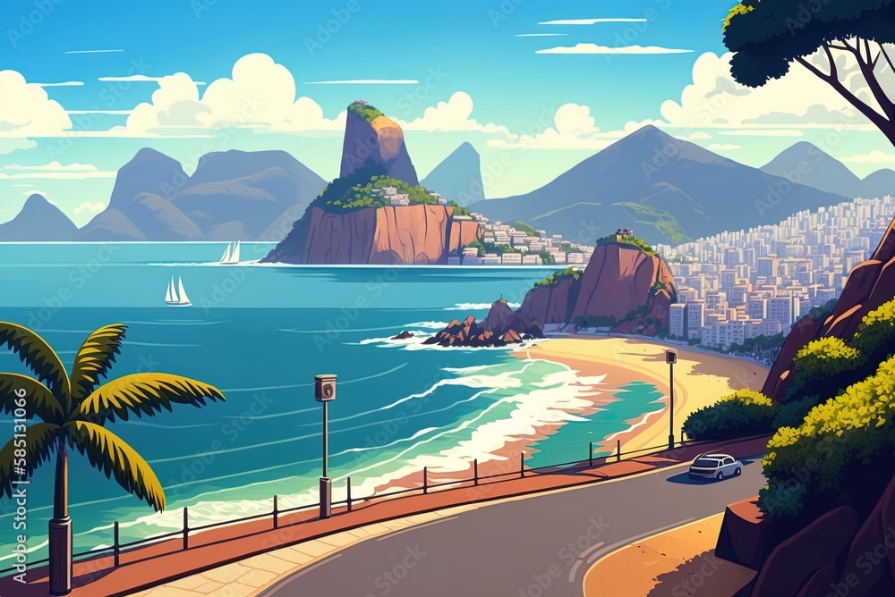 Seen here is the brazilian scenery of rio de janeiro, which is framed ...