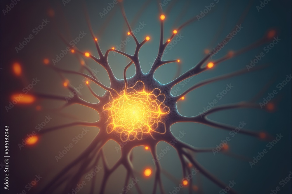 glowing neuron cell structure revealing the anatomy of brain generative ...