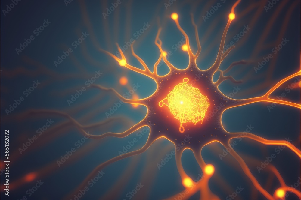 understanding the anatomy of brain with glowing neuron cell branches ...