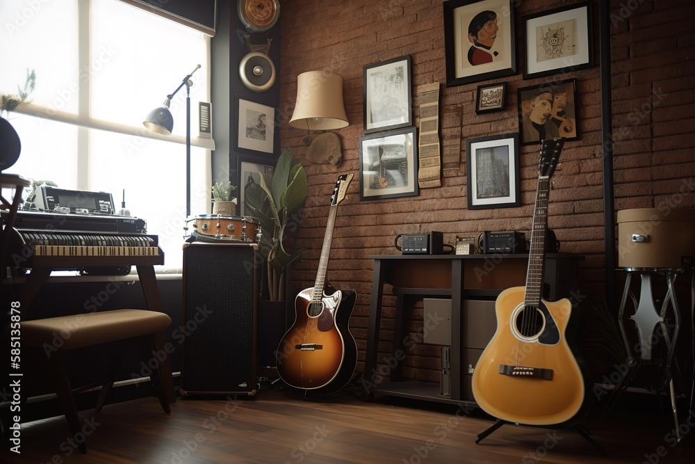 Music Room: Capture a set of images that showcase a cool, creative ...