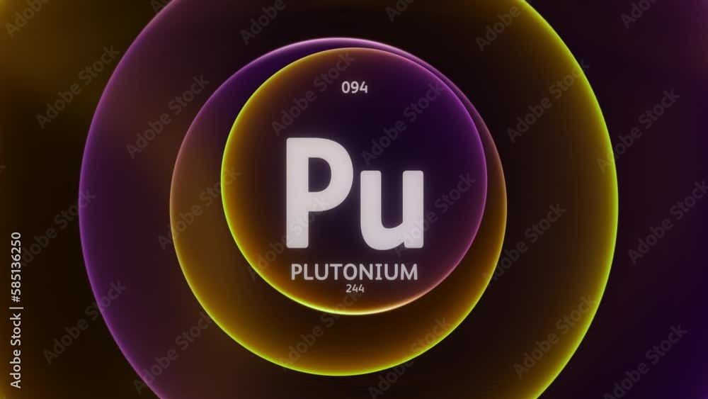 Plutonium as Element 94 of the Periodic Table. Concept animation on ...