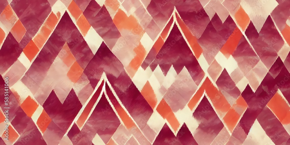 soft Equilateral triangles , repeating pattern ikat,minimals style ikat ...