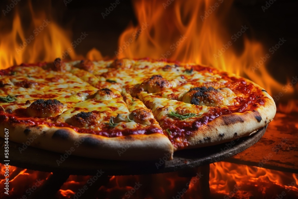 pizza on the fire, pizza fresh from the wood-fired oven Stock Photo ...