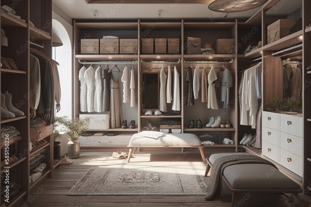 Walk - In Closet: Create a set of images that showcase a spacious ...