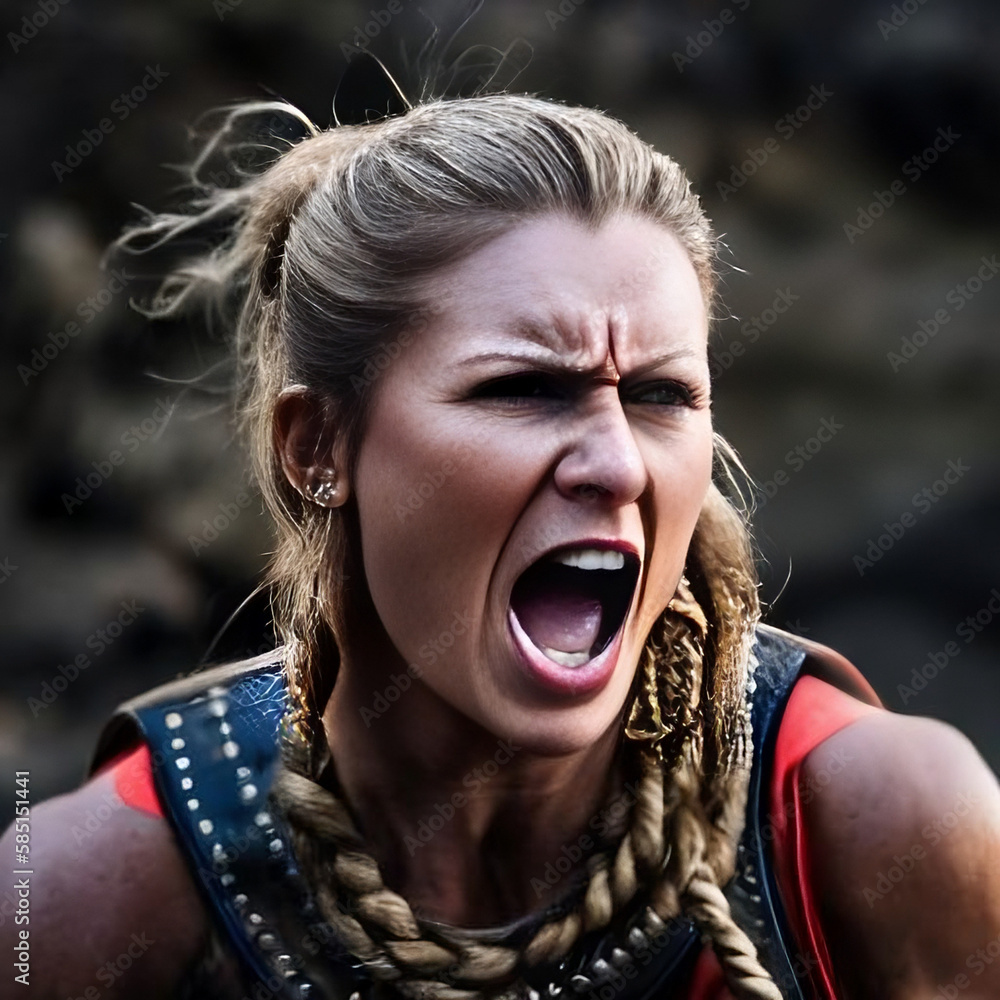 RAW photo, A powerful and vividly realistic portrait of a screaming ...