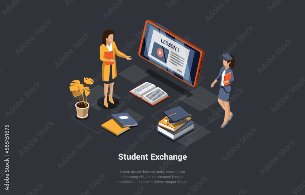 Student Exchange, Work And Travel Program. Girl Exchange Student ...
