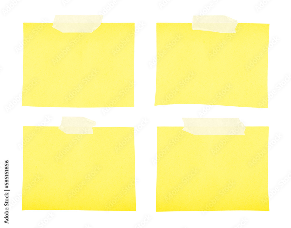 realistic sticky notes on transparent background, extracted, isolated ...
