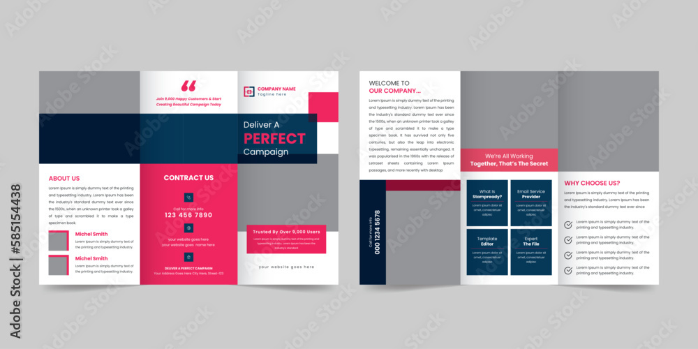 modern trifold business brochure template, trifold Leaflet Brochure ...